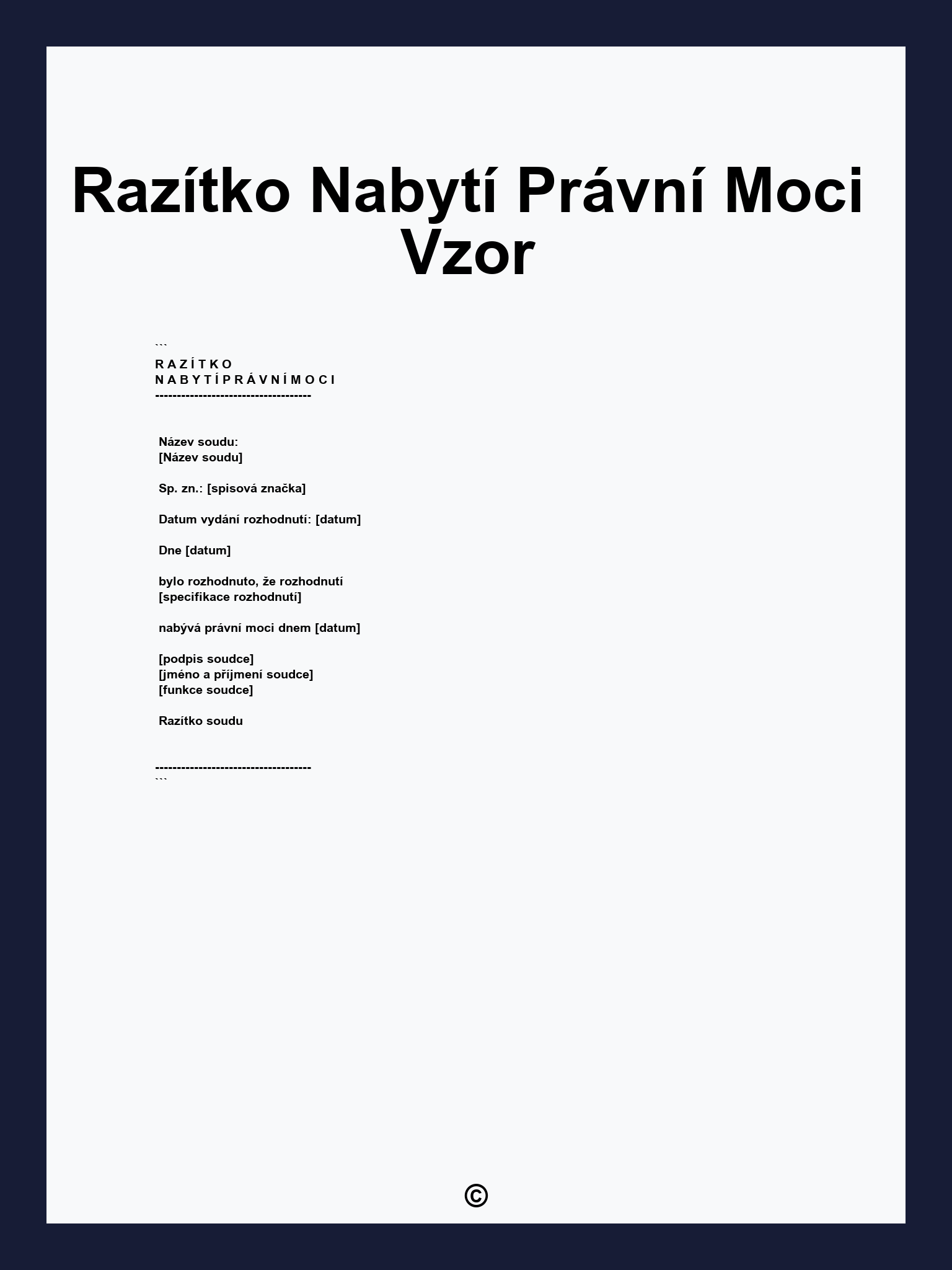 Razítko Nabytí Právní Moci Vzor